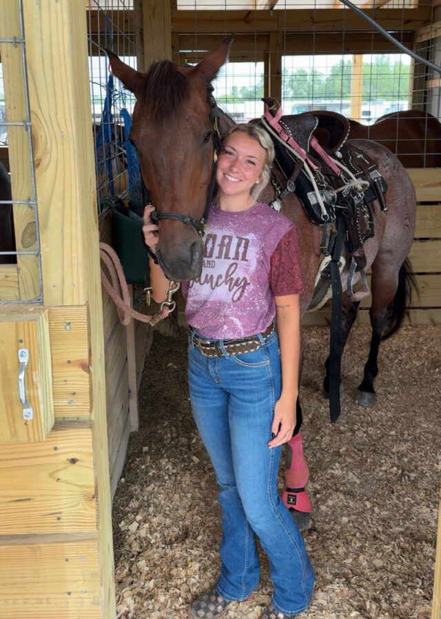 Bailey Belcher Posing with Horse - Louisville Bones
