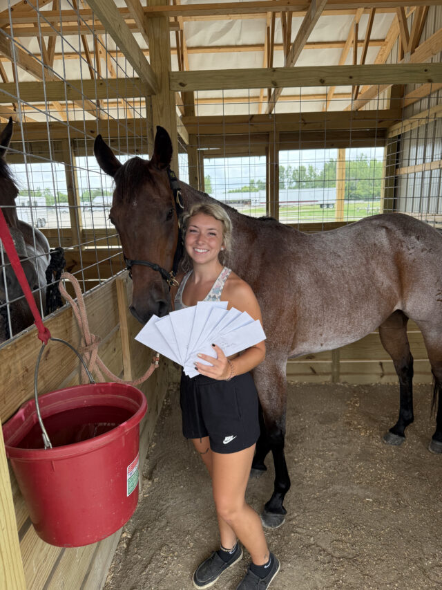 Bailey Belcher with Fan Mail - Louisville Bones